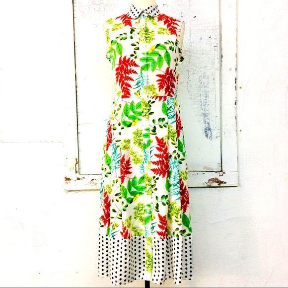 ELLI WHITE* | Dresses | Elli White L Womens Leaf Print Midi Dress Nwt ...